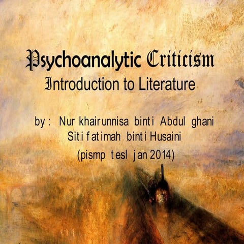 Psychoanalytical criticism | PPT