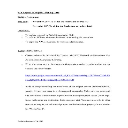 Course written assignment | DOC | Homework and Study | Education