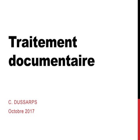 Traitement documentaire - Indexation | PPTX