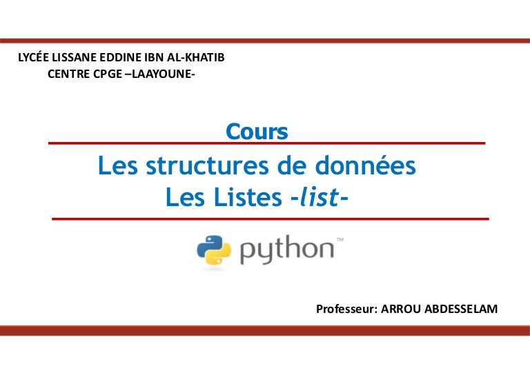 Les listes en Python Les listes en Python
