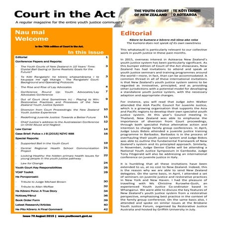 Court in the Act, A Regular Magazine for the Entire Youth Justice ...