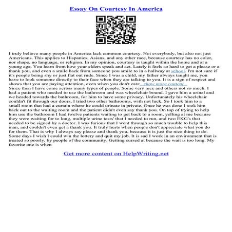 Courtesy Essay | PDF