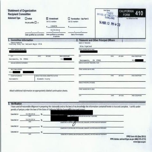 Bryan Parker FPPC Form 410 | PDF