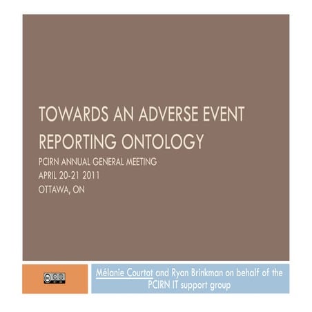 Towards an adverse event reporting ontology | PPT
