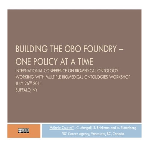 BUILDING THE OBO FOUNDRY – ONE POLICY AT A TIME | PDF