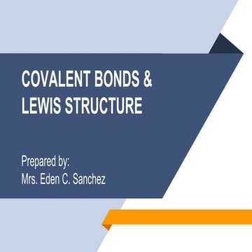 Covalent bonds and Lewis Structure | PPTX