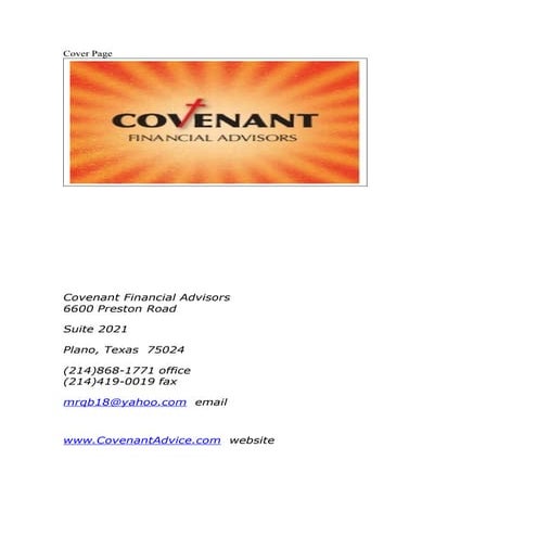 Covenant Financial Advisors2, Llc | DOC | Stocks and Bonds | Personal ...