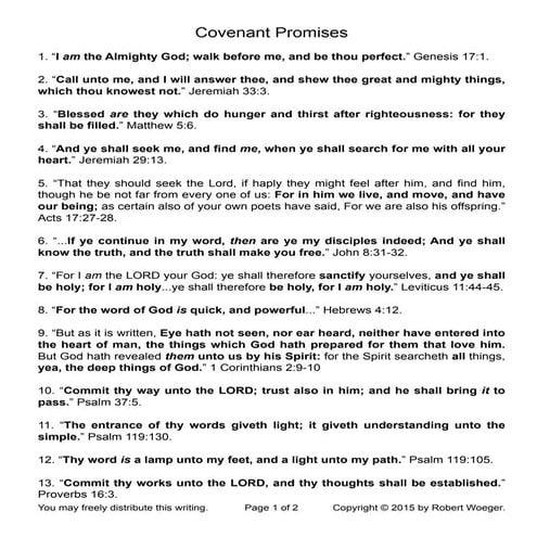 Covenant Promises | PDF