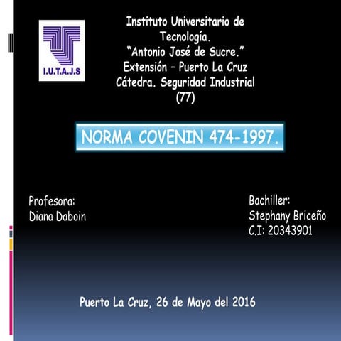 Norma covenin 474 1997 | PDF
