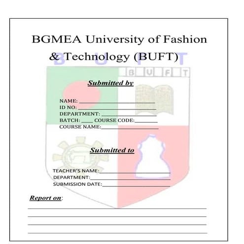Cover page for BUFT | PDF
