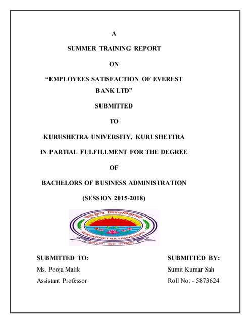 Format of summer training report by munna kumar yadav (MBA) | DOCX