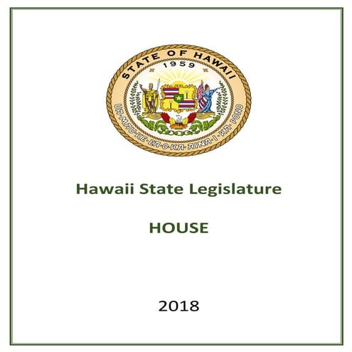 2018 Hawaii State Legislature | PDF