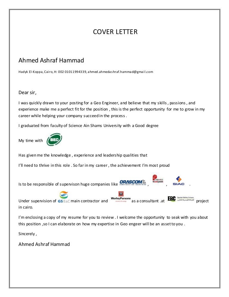 Curriculum Vitae Cover Letter Examples