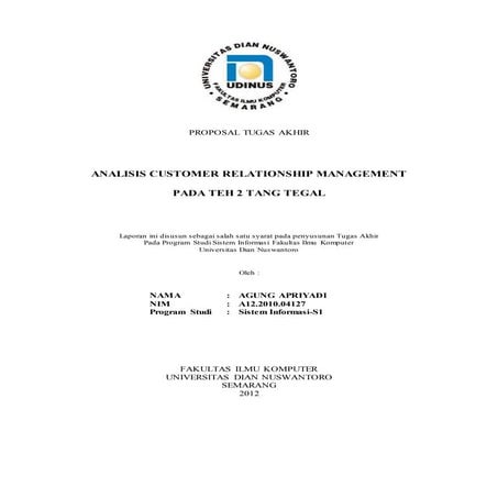 Analisis Customer Relationship Management CRM | DOCX