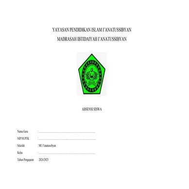 Cover Absensi siswa mi ianatussibyan 202 | DOCX