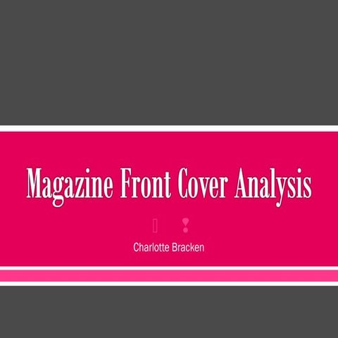 Magazine Cover Analysis | DOCX