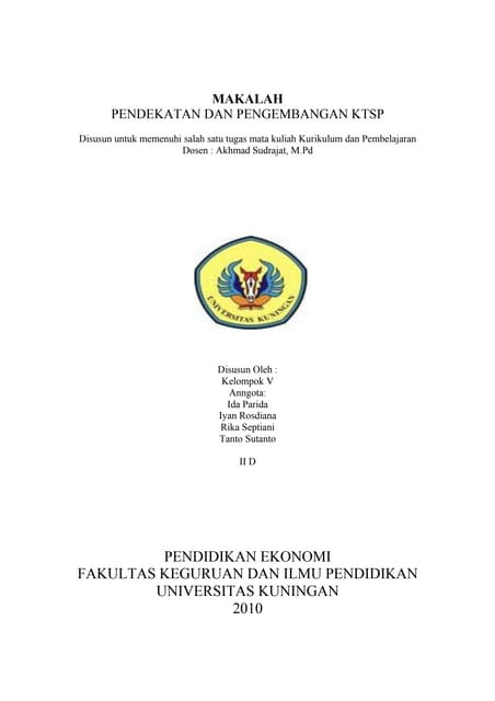 Kurikulum tingkat satuan pendidikan (ktsp) | PPTX