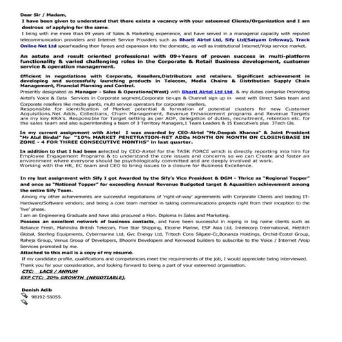 Covering Letter Danish Atel | DOC