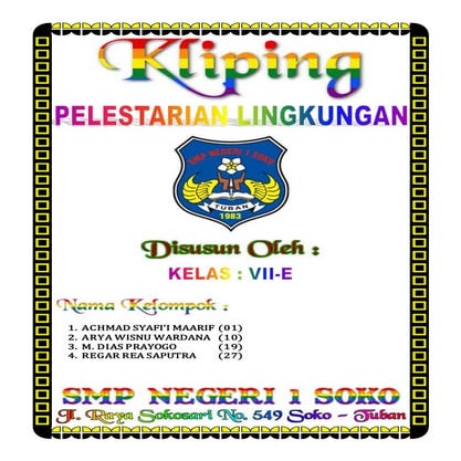 Cover kliping smpn 1 soko f4 | DOCX