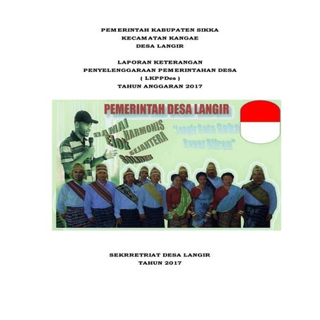 Cover , kata pengantar LKPP Desa TA 2017 | DOCX