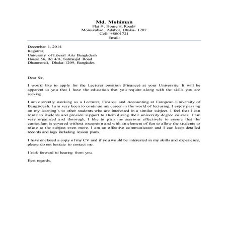 Cover leteer seu | PDF