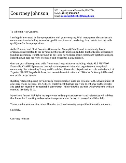 A. Cosby Letter of Recommendation | PDF