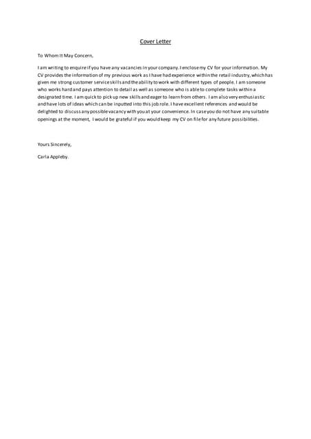 Cover letter | PDF