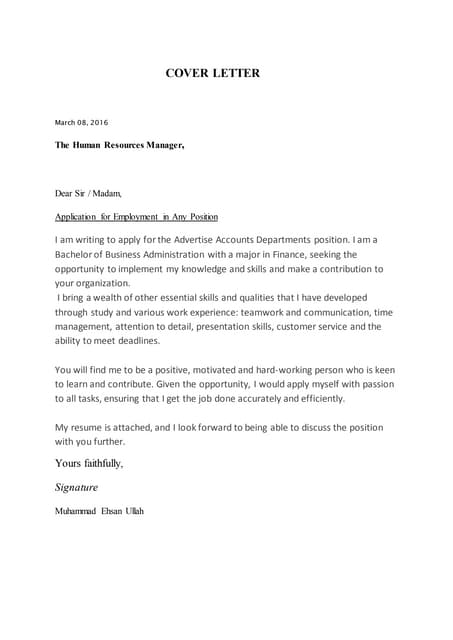 Cover Letter | PDF