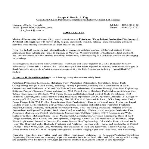 Petroleum Engineer Cover Letter FREE 6+ Sample Engineering Cover