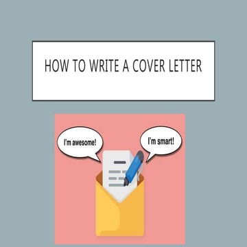 How to write a cover letter | PPTX