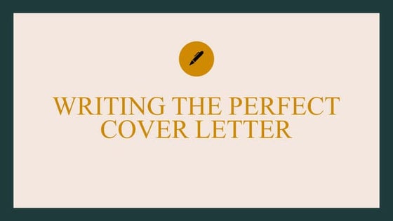 How to Write a Cover Letter | PPT