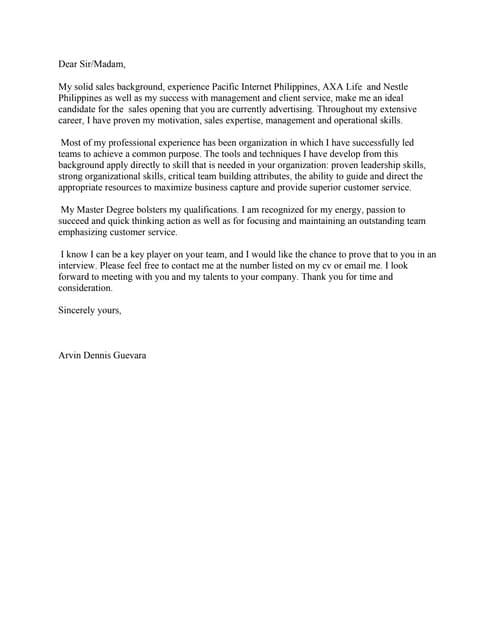 JOB APPLICATION COVER LETTER | PDF