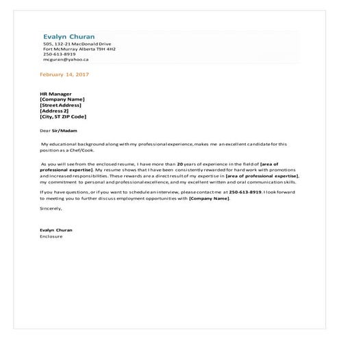 Cover letter for functional resume | DOCX