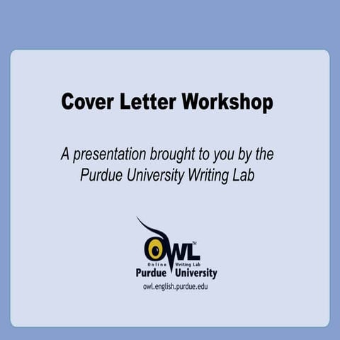 Cover Letters (Purdue) | PPT