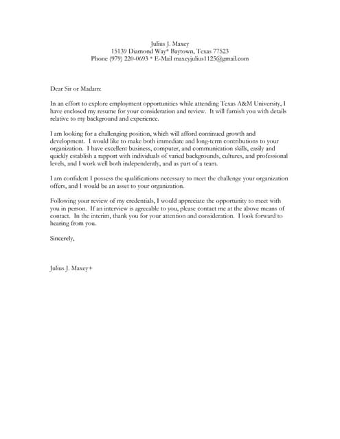 Cover letter for functional resume | DOCX