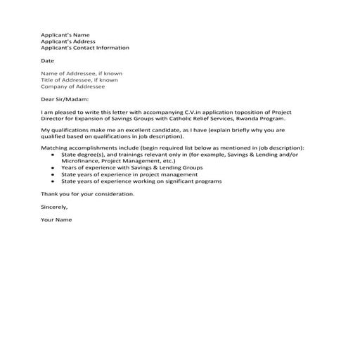Cover letter sample pd silc | DOCX