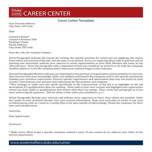 Cover letter template | PDF