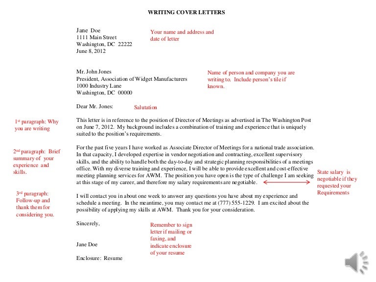 Cover letter with animations