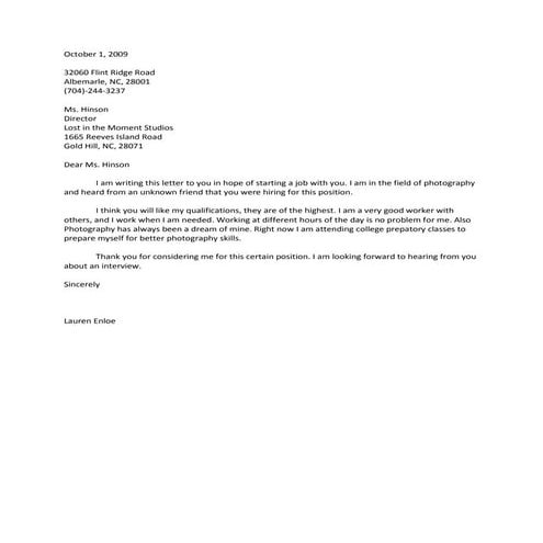 Open House Letter | DOC