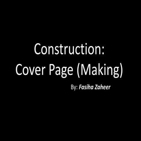 Construction: Cover page (Making) | PPTX