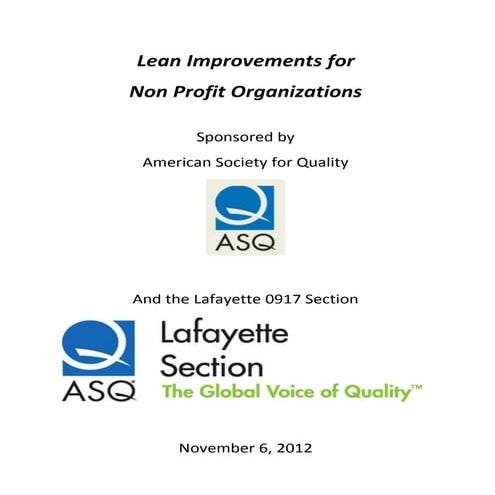 Lean For Non Profits - Cover Page | DOCX