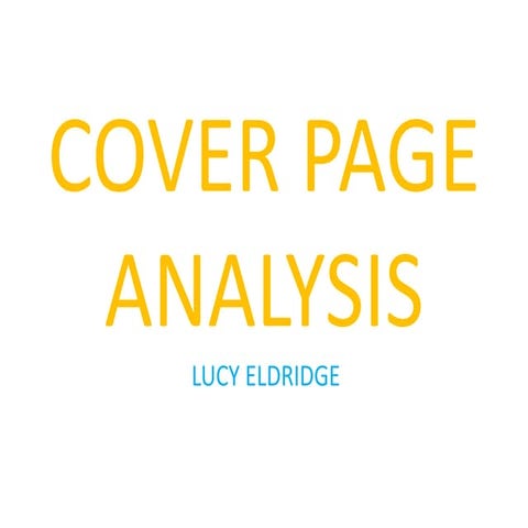 Cover page analysis | PPT