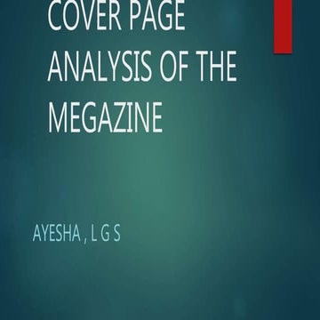 Coverpage analysis assignment , media studies (1) | PPTX