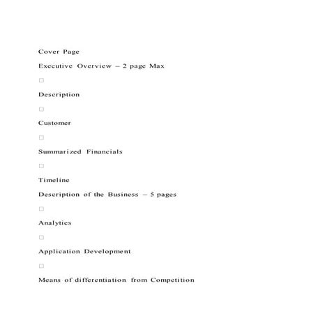 Cover PageExecutive Overview – 2 page Max Descriptio | PDF