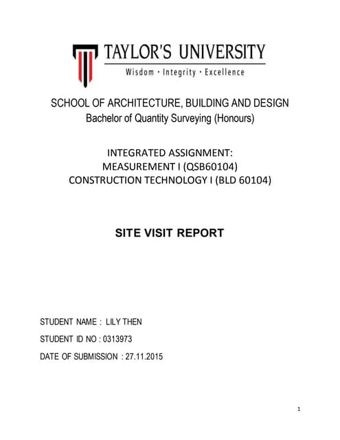 site visit report (final) | PDF