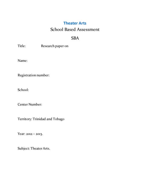 How to write a theater report | PDF