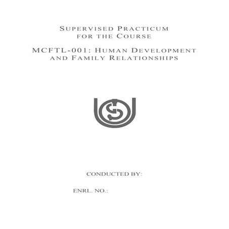 Cover Pages for IGNOU MSCCFT First Year and PGDCFT Practicum and ...