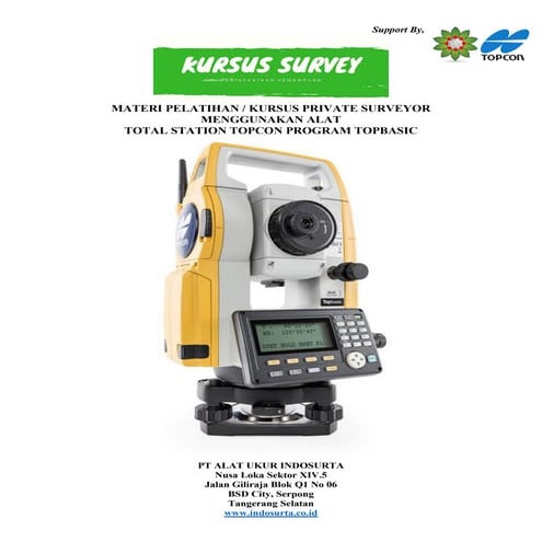 Pengenalan Bagian-Bagian Total Station TOPCON ES dan GM | PDF