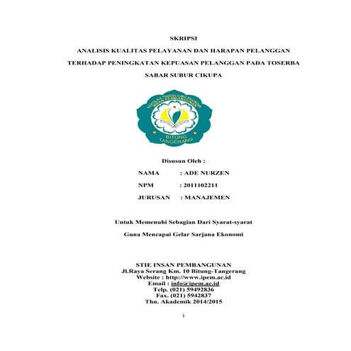 Cover skripsi ade | PDF