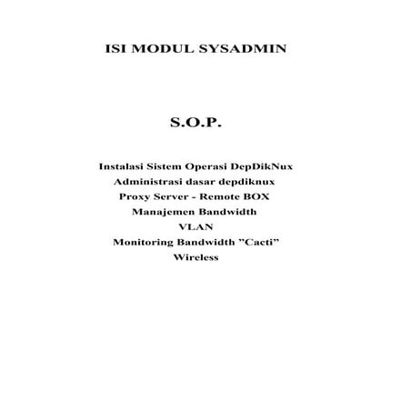 Cover sop | DOC | Computer Networking | Computing